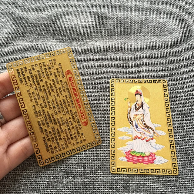 CHINESE STYLE AMULET Metal Kwan Yin Luck Auspicious Success Protection ...
