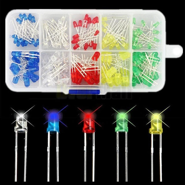 200 PCS 3MM 5mm Diffused LED Light Emitting Diodes Assortment Kit £10. ...