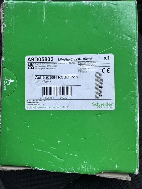 SCHNEIDER C60H C32 R30 32amp 30ma Rcbo £35.00 - PicClick UK