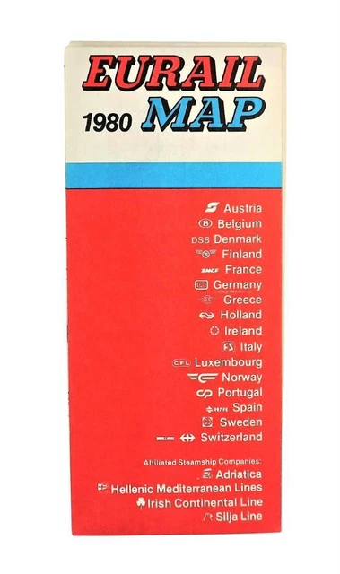 RAILWAYS - EURAIL MAP of Europe 1980 Railway Map of Europe £8.99 ...