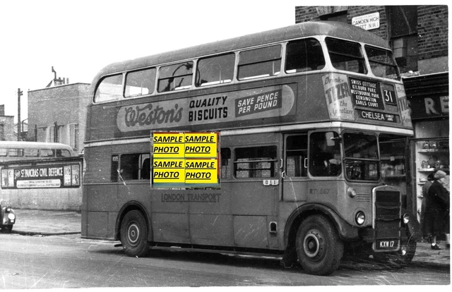 LONDON TRANSPORT B&W Bus Photograph-RTL 667 Route 31 £1.17 - PicClick UK