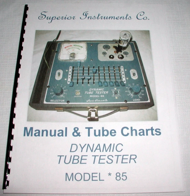 MANUAL & TEST Setup Chart for Superior Instruments Co. SICO Model 85 ...