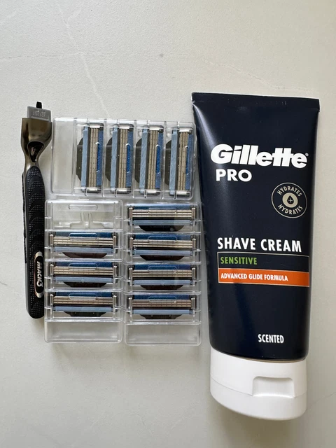 GILLETTE MACH3 MACH 3 Men's Razor 11 Razors Blade Refills genuine cream ...