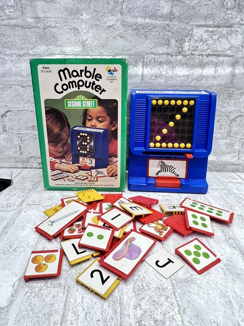 VINTAGE MARBLE COMPUTER Game Sesame Street 1973 STEM Learning Toy Magic ...