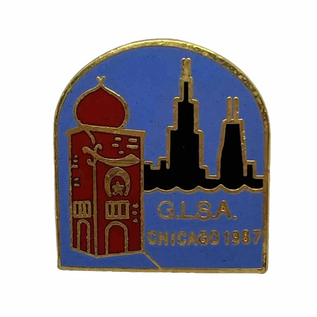CHICAGO ILLINOIS SEARS Tower Masonic Masons Shriner Enamel Lapel Hat ...