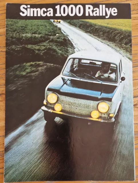 CATALOGUE BROCHURE SIMCA 1000 Rallye EUR 32,00 - PicClick IT