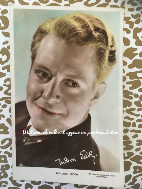 VINTAGE NELSON EDDY FILM ACTOR 30s RP POSTCARD 1930s star tinted £1.99 ...
