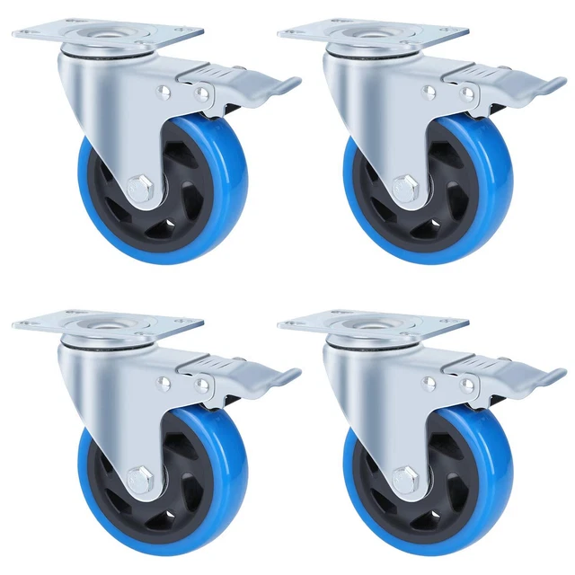 TRANSPORT ROLLERS STEERING rollers heavy-duty rollers brake blue 4 ...
