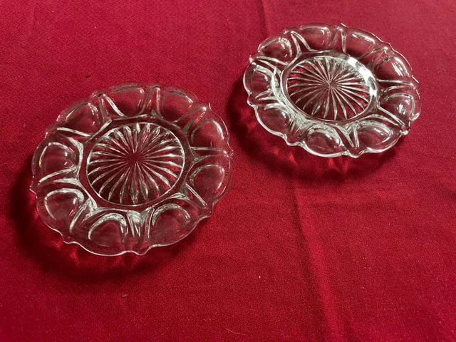 PAIR OF ANTIQUE Victorian Small Moulded Glass Plates £5.16 - PicClick UK