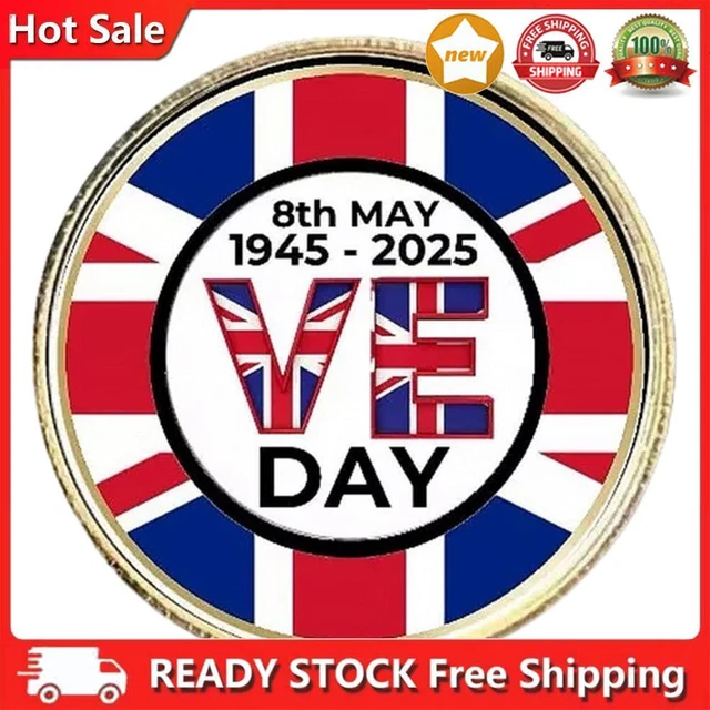 VE DAY BADGE VE Day 1945-2025 Lapel Pin Badge Round Badge Memorabilia ...