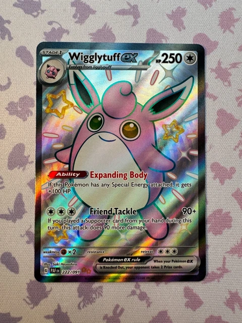 POKÉMON TCG WIGGLYTUFF 222/091 Full Art Shiny Paldean Fates EUR 5,45 ...