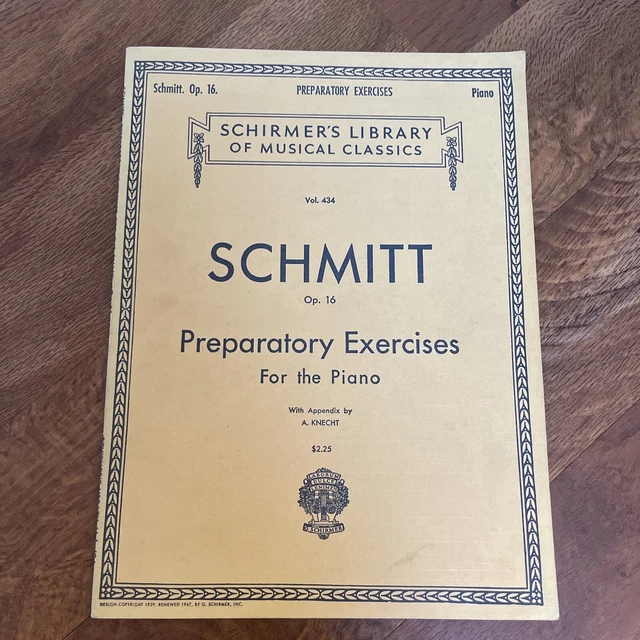 SCHEMER’S VOL 434, Schmitt Preparatory Exercises for the Piano £6.00 - PicClick UK