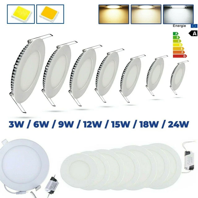 10X ULTRA SLIM Recessed LED Flat Panel Ceiling Spot Lights Downlights ...