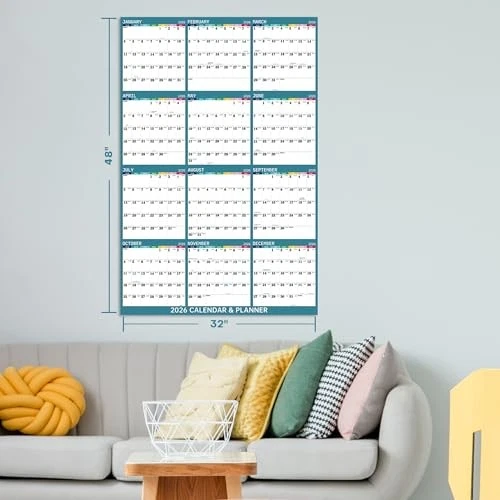 2026 DRY ERASE Calendar for Wall - 2026 2026 Calendar Dry Erase - Green ...