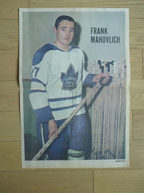 VINTAGE RARE Poster 1967 Frank Mahovlich Toronto Maple Leaf $35.00 ...