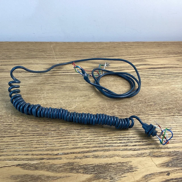 BLUE TRIMPHONE TELEPHONE line in cord with curly section. Item 3 £8.66 ...