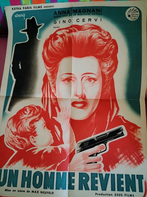 UN HOMME REVIENT Anna Magnani Gino Cervi Affiche Dossier Presse EUR 49 ...