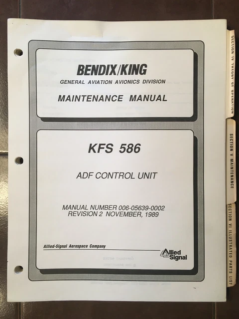 KING KFS-586 ADF Controller Maintenance & Parts Manual $106.29 - PicClick