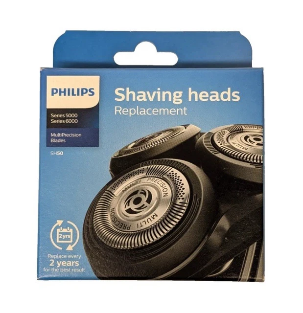 PHILIPS SH50 REPLACEMENT Shaver Heads 3 Pack for Series 5000/6000 Men ...