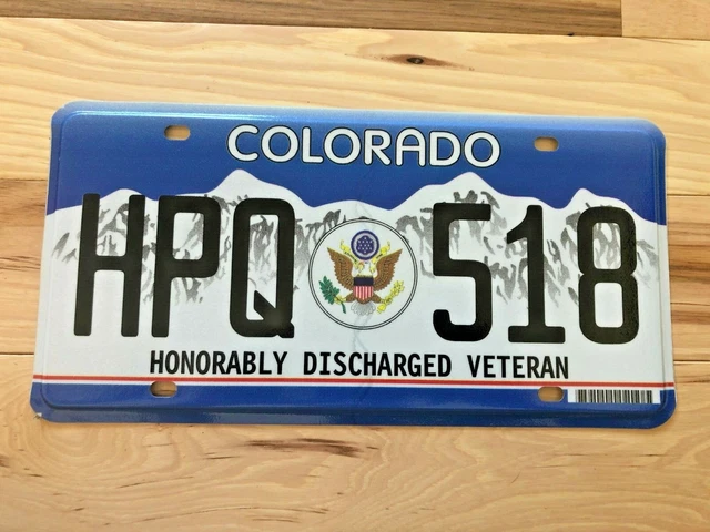 COLORADO HONORABLY DISCHARGED Veteran License Plate $26.90 - PicClick CA