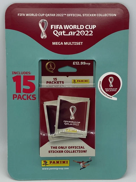 15 PACKS PANINI FIFA World Cup Qatar 2022 Official Stickers Mega Multi ...