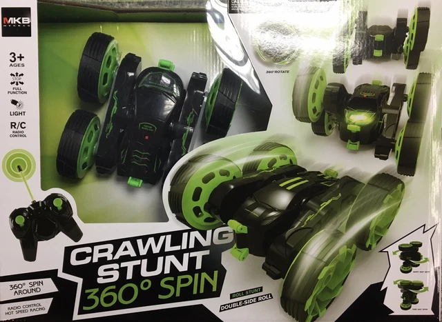 CHILDRENS REMOTE CONTROLLED Stunt Car 360 Spin Tire Double Side Roll £ ...