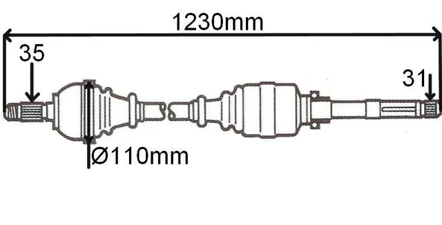 ARBRE DE TRANSMISSION avant droit Citroen Jumper Peugeot Boxer III 3.0 ...