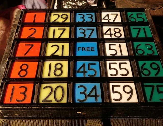 VINTAGE RETRO 60'S 70's Bingo number box Numbers tip and flip over 8 X ...