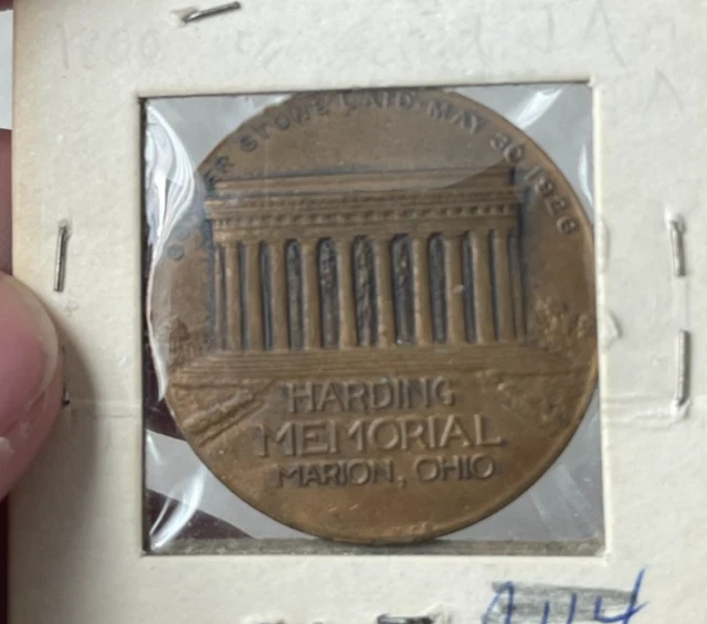 1923 WARREN G Harding Memorial Marion Ohio Bronze Token KH L2 $13.71 ...