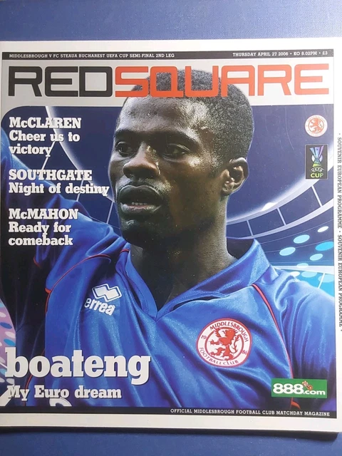 UEFA CUP SEMI-FINAL Middlesbrough v Steaua Bucharest 27th April 2006 £6 ...