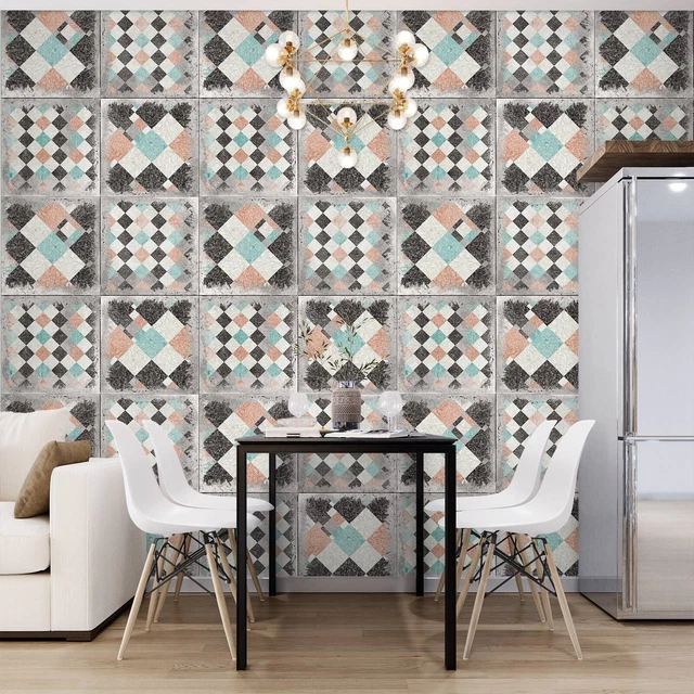 3D TILE PATTERN E1781 Wallpaper Mural Paper Wall Print Indoor Murals CA ...