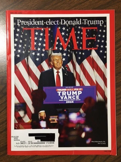 PRESIDENT ELECT DONALD TRUMP TIME Magazine Nov 2024 $56.88 - PicClick CA
