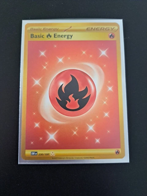 POKÉMON TCG BASIC Fire Energy Sv03: Obsidian Flames 230/197 Holo Hyper ...