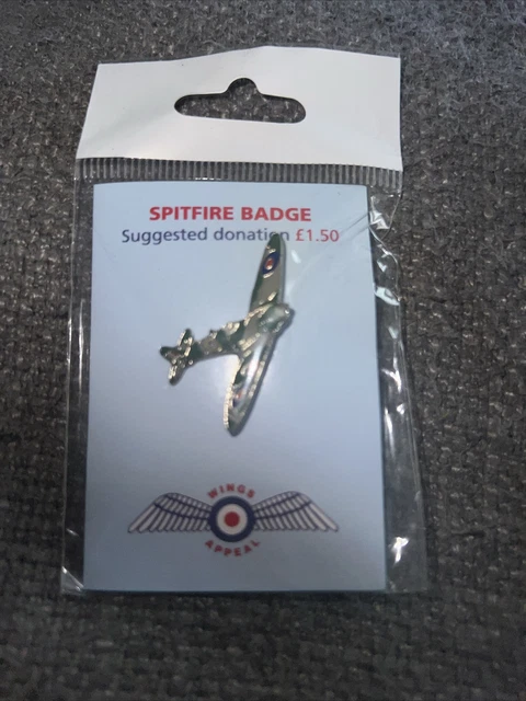 WINGS APPEAL RAF Spitfire Badge Pin Royal Air Force Charity New ...
