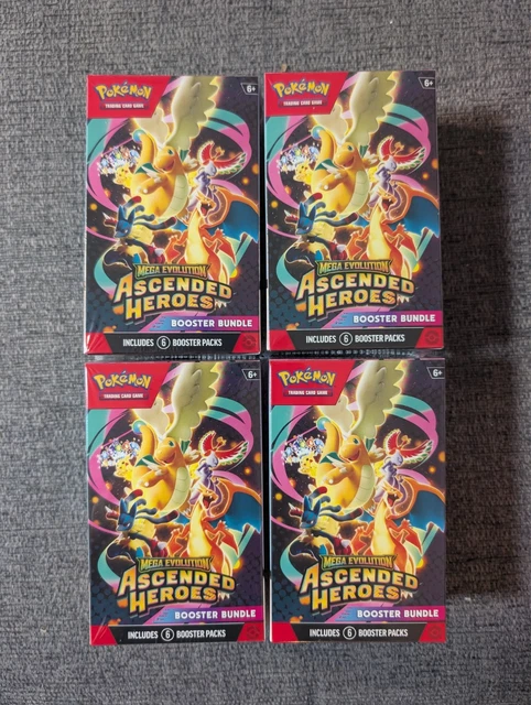 4 X POKÉMON TCG Ascended Heroes Booster Bundle Box - Sealed English £ ...
