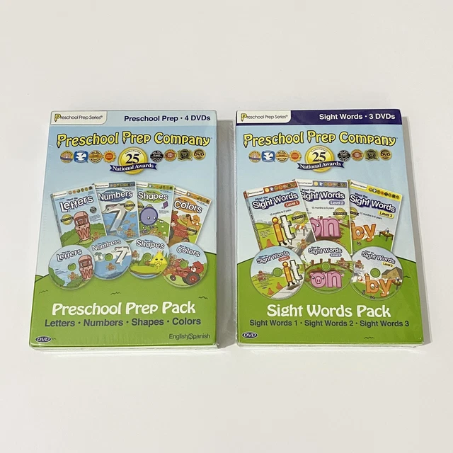 PRESCHOOL PREP SERIES Collection Prep Pack & Sight Words NEW SEALED DVD ...