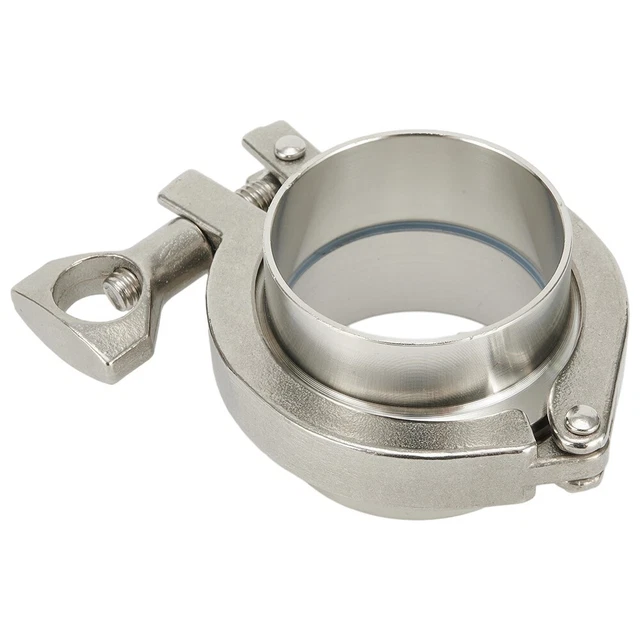 SANITARY PIPE TRI-CLAMP Ferrule Set Weld Silver Stainless Steel 51mm ...
