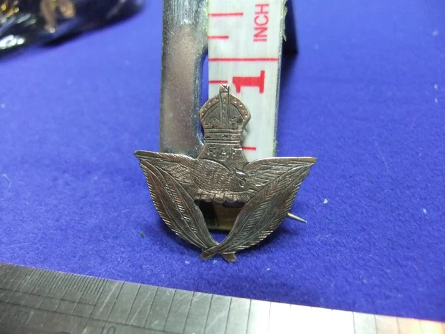 WW1 BADGE RAF trench art royal air force silver sweetheart king crown ...
