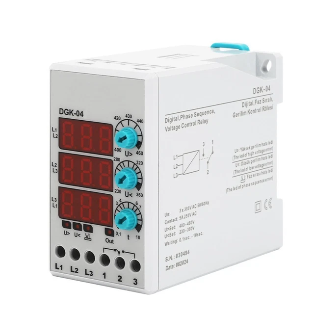 3-PHASE FAULT PROTECTION Relay 380V Voltage Relay Low Voltage Setpoint ...