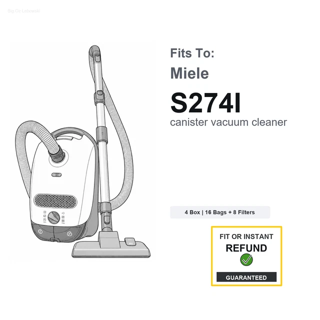 MIELE GN TYPE Dustbags For S274I Replaces HyClean Pure Style 4 Box Free ...