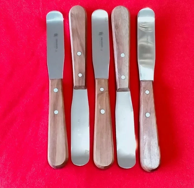 PLASTER MIXING SPREADING Spatula Dental Lab Alginate Wood Handle 5pcs ...