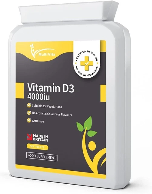 VITAMIN D 4,000 IU 365 Easy to Swallow Vegetarian Micro Tablets ...