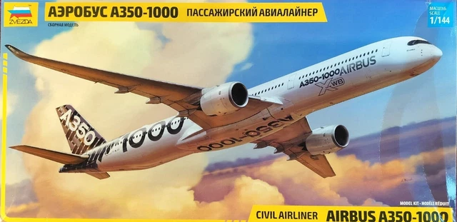 ZVEZDA 1:144 AIRBUS A350-1000 Airliner Model Kit #7020 *IN FACTORY ...