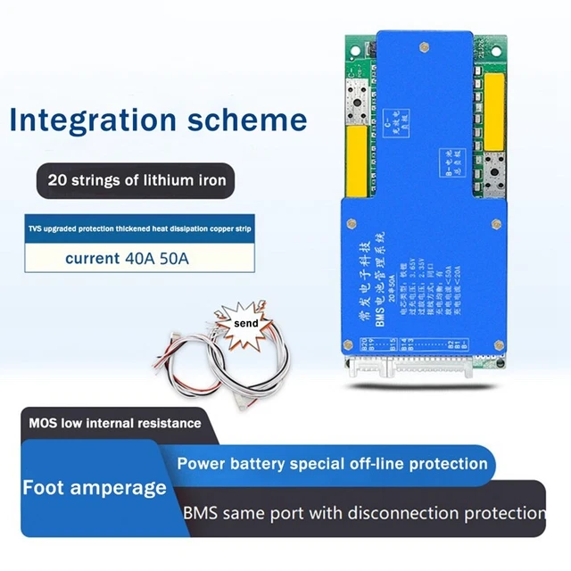 CAPO4 LI-ION 20S 60V BMS MêMe Port avec Protection Anti-Chute D ...