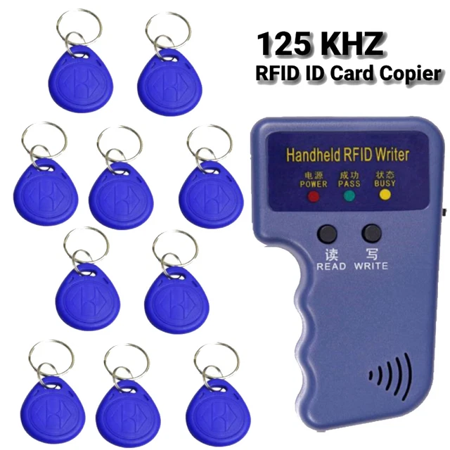 125KHZ HANDHELD RFID ID Card Copier Key Reader Writer Duplicator + 10X ...