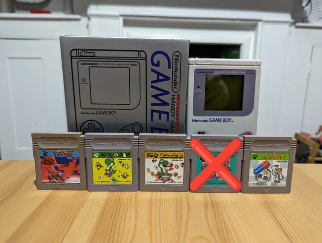 ORIGINAL NINTENDO GAME Boy/Gameboy DMG-01 Console, Box, 4 Games, 3m Ltd ...
