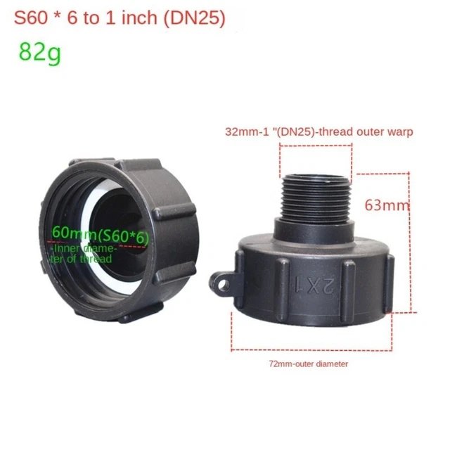 IBC IBC TANK Adapter S60 Hose Connector IBC Ton Barrel Connector Water ...