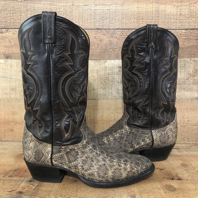 RARE VINTAGE TONY Lama Exotic Snake Skin Cowboy Western Boots USA Men ...