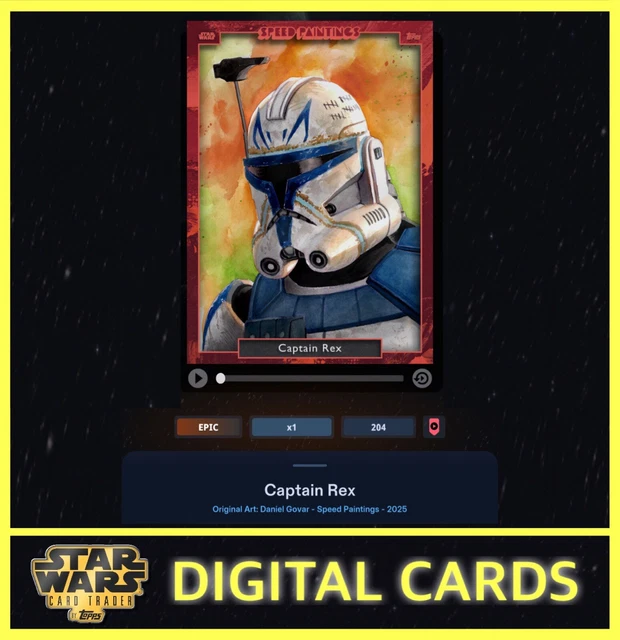 CAPTAIN REX EPIC Speed Paintings 2025 Wave 7-Topps Star Wars Card ...