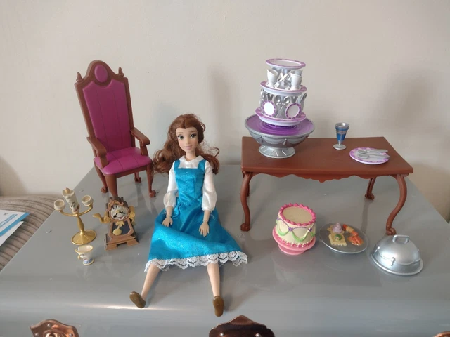 DISNEY STORE BEAUTY and the Beast Belle dinner party playset with Belle ...
